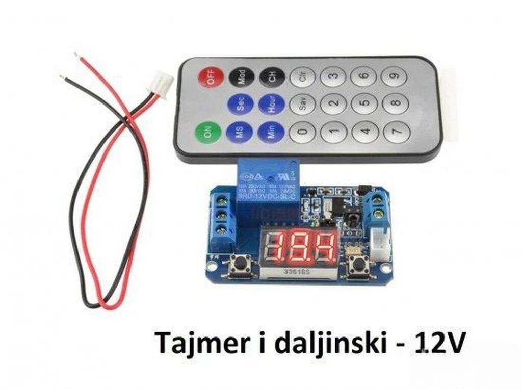 Tajmer modul sa daljinskim upravljačem – 12 V - Elektronski tajmer sa