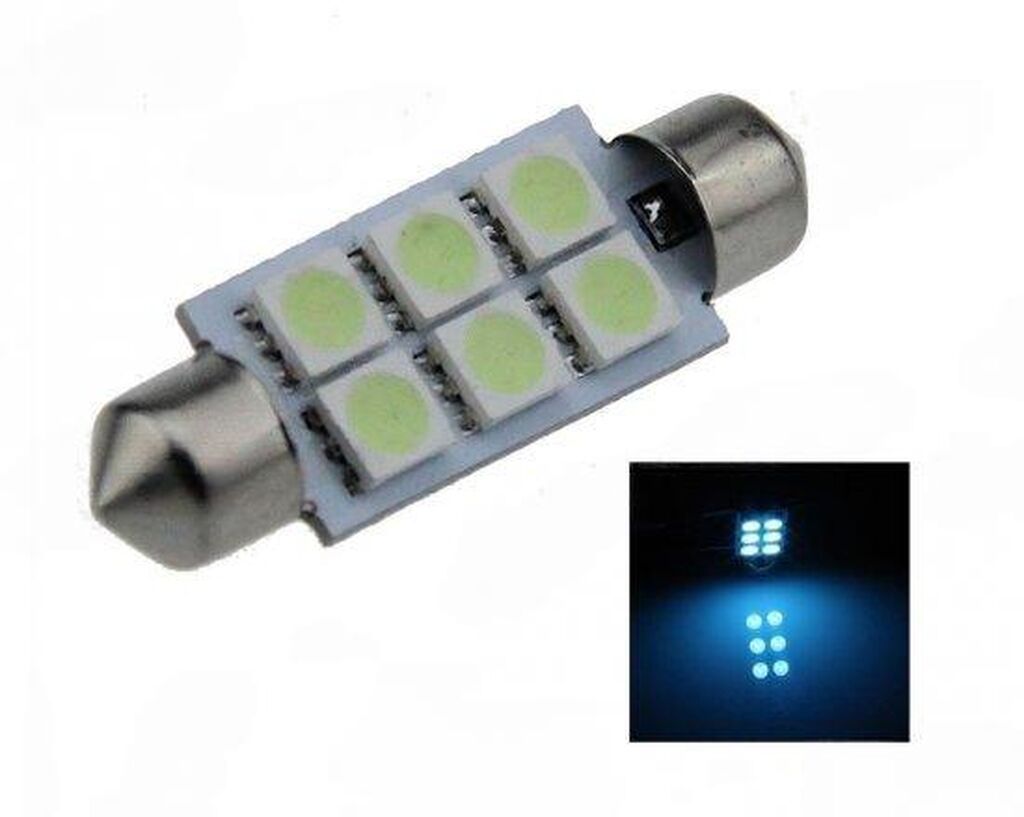 LED auto sijalica – C5W/36 mm, 6x SMD LED, hladno bela svetlost -