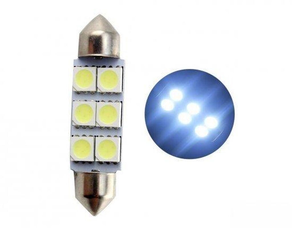 LED auto sijalica – C5W/Festoon 41 mm, 6x SMD, hladno bela - Tip: C5W