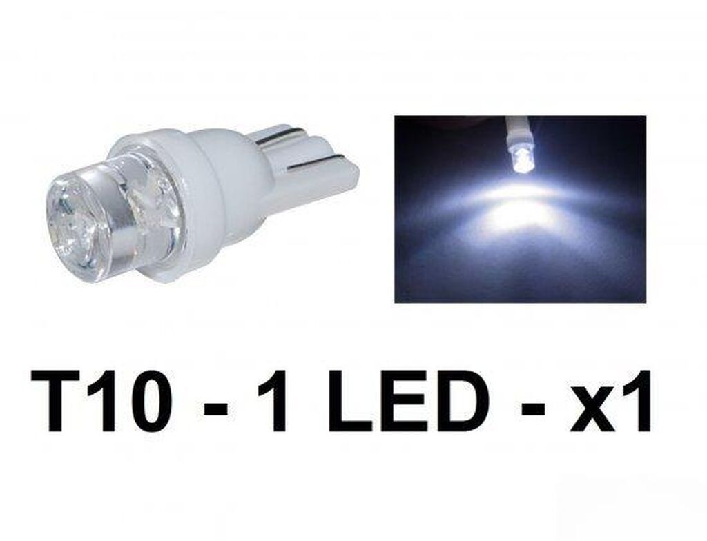T10 LED sijalica – 1 LED (x1) - Ležište: T10 (W5W) - Tip izvora: 1