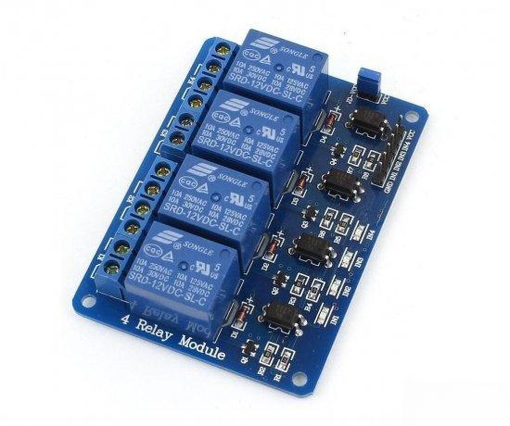 4-kanalni relejni modul 12V DC (SRD-12VDC-SL-C) Opis: - Relejna ploča