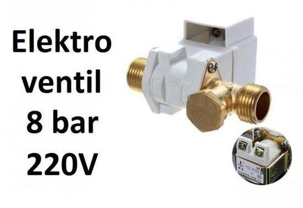 Elektromagnetni ventil za vodu – 220V, radni pritisak do 8 bar -