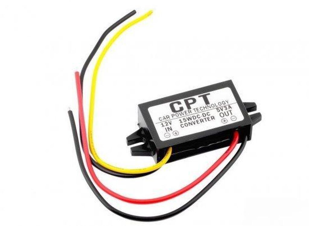 DC-DC pretvarač CPT 12V na 5V 3A - Ulaz: 12V DC (automobilsko