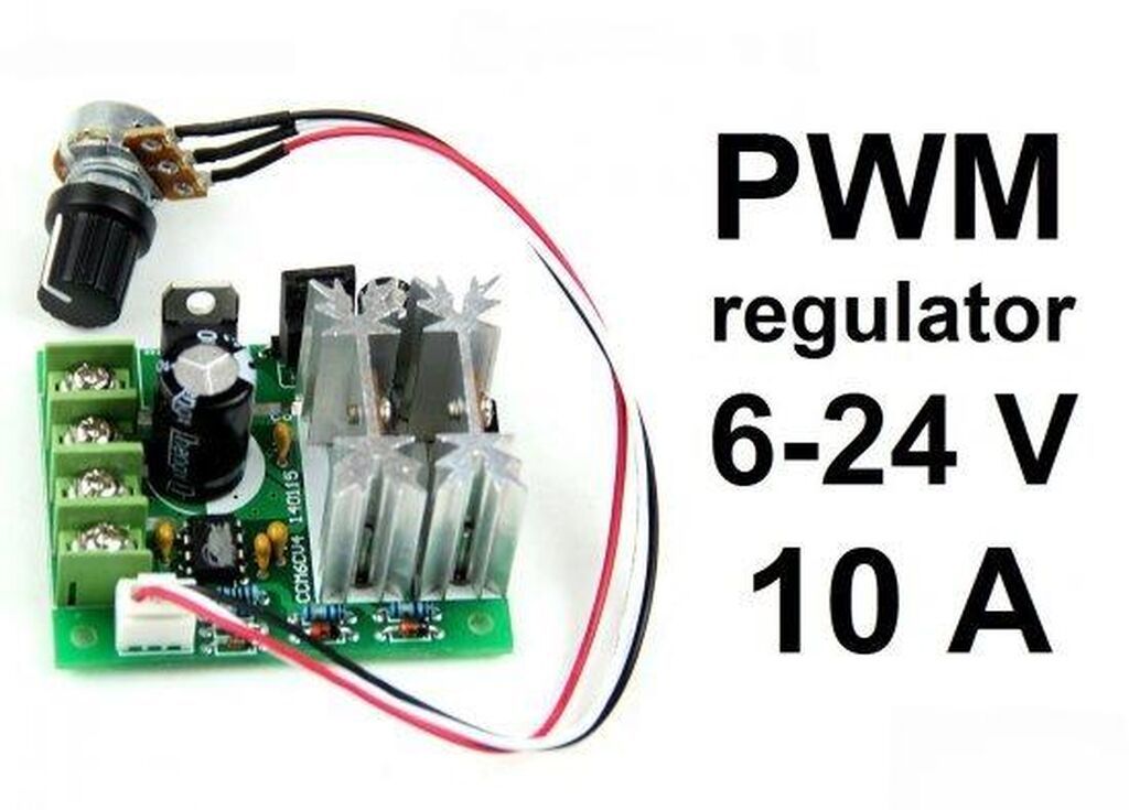 PWM regulator 6–24 V, 10 A Opis: - Modul za PWM regulaciju brzine DC