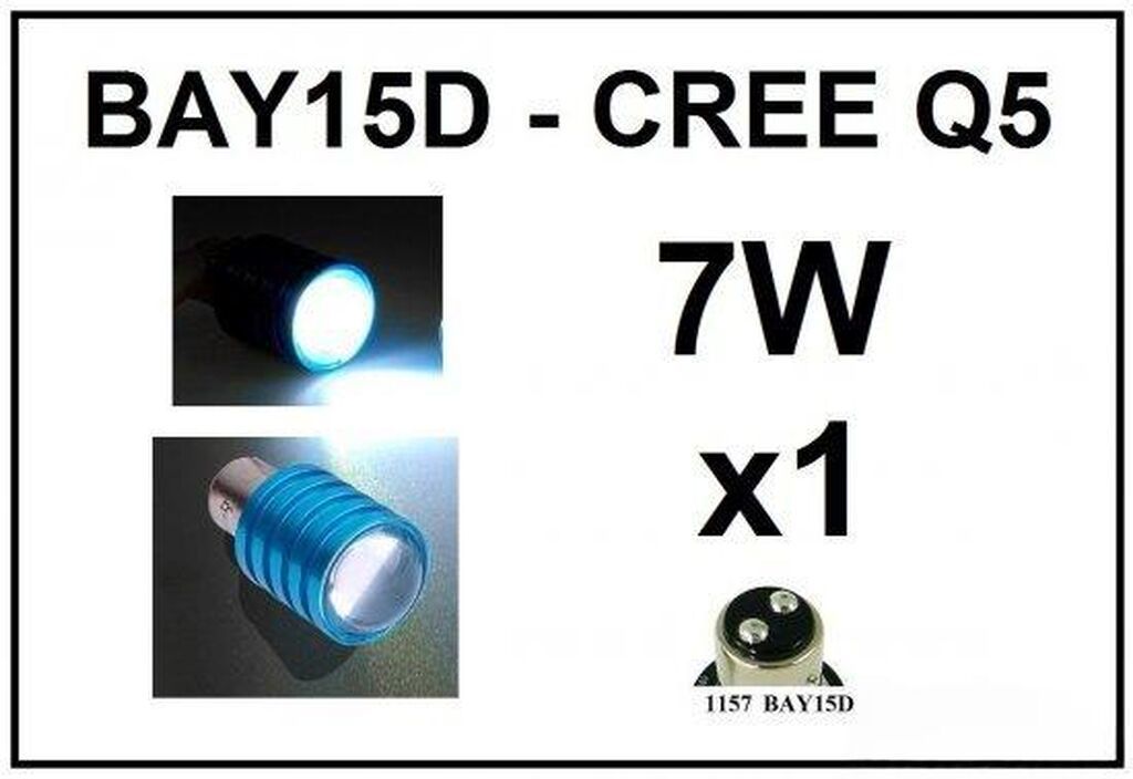 BAY15D LED sijalica – CREE Q5, 7W (pakovanje: 1 kom) - Grlo: BAY15D