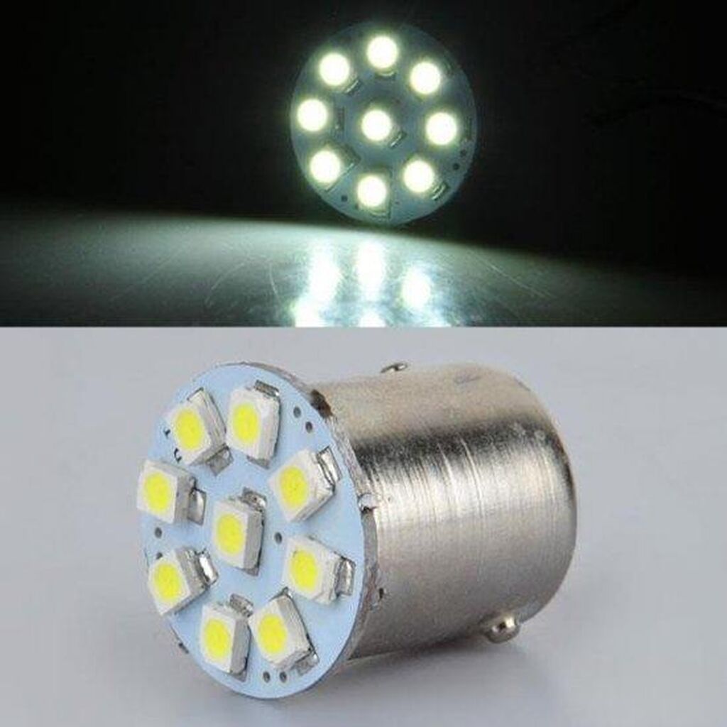 LED auto sijalica BA15S – 9 SMD dioda - Grlo: BA15S (jednokontaktno