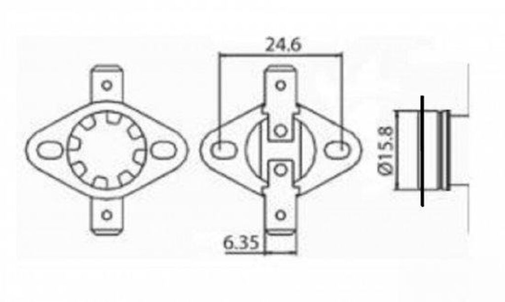Termostat prekidač KSD301, 50°C, NO (normalno otvoren) - Tip