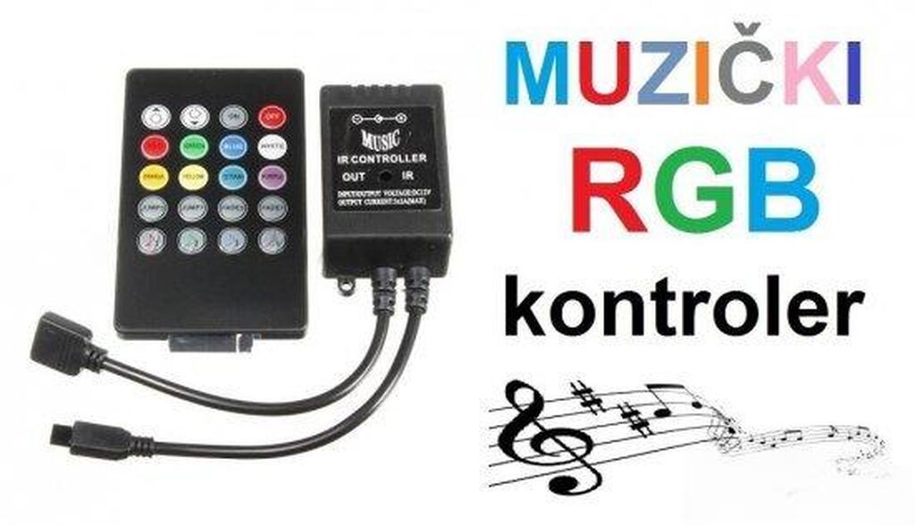 Muzički RGB kontroler za LED trake sa daljinskim upravljačem - Tip