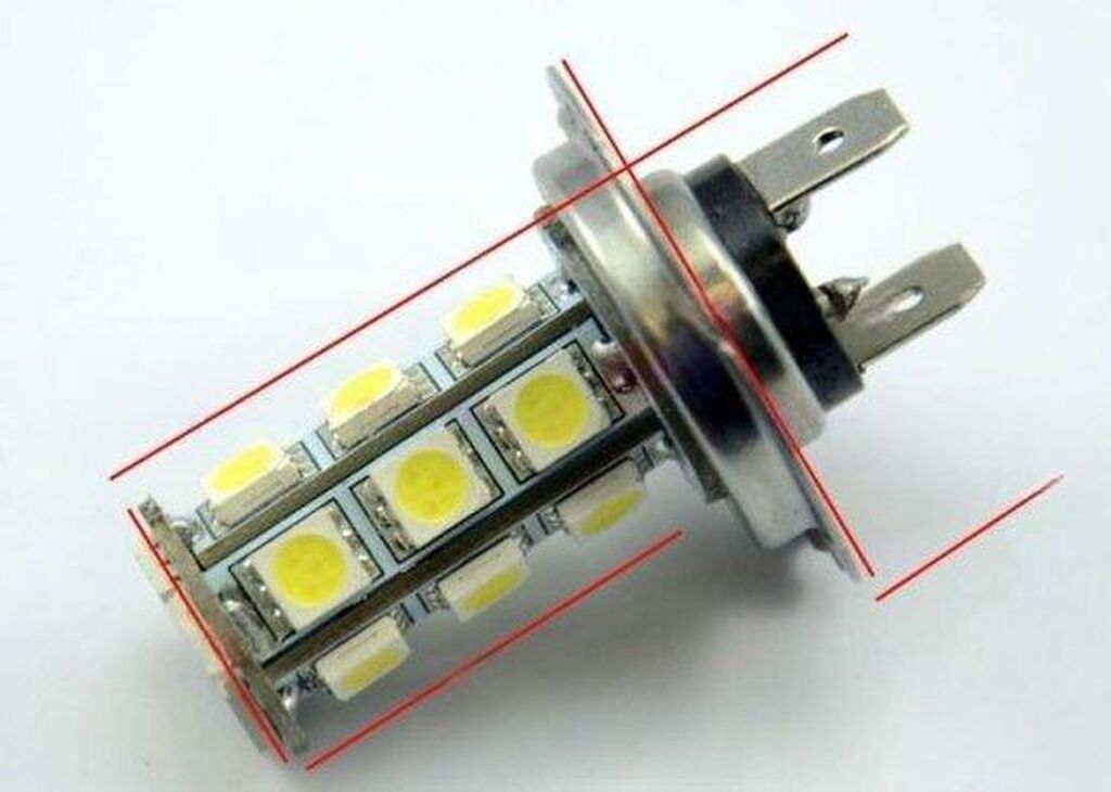 H7 LED sijalica – 18 SMD dioda (x1 komad) - Tip grla: H7 - Izvor