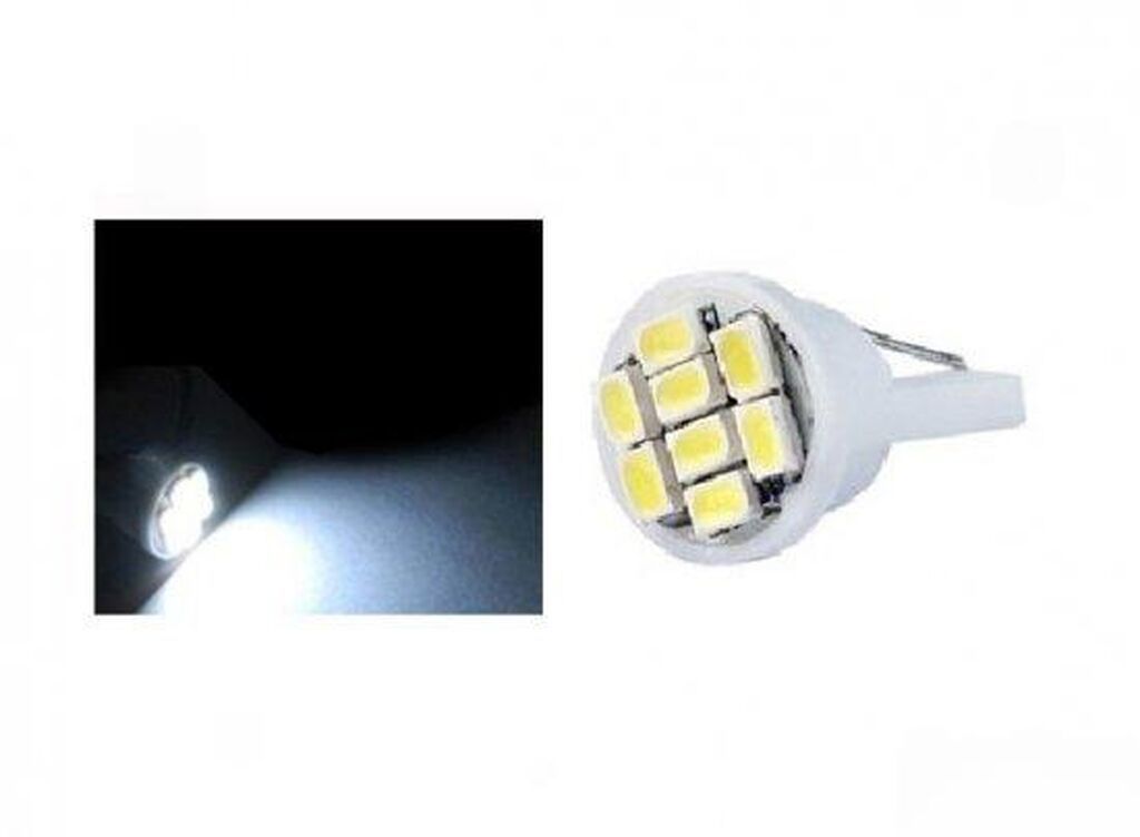 LED sijalica T10 W5W – 8 SMD, bela svetlost - Tip grla: T10 (W5W) -