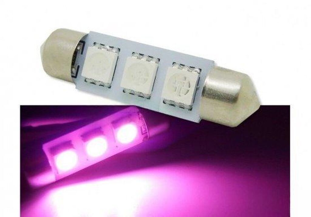 LED auto sijalica – C5W (festoon) 39 mm, 3x SMD, ljubičasto/roze