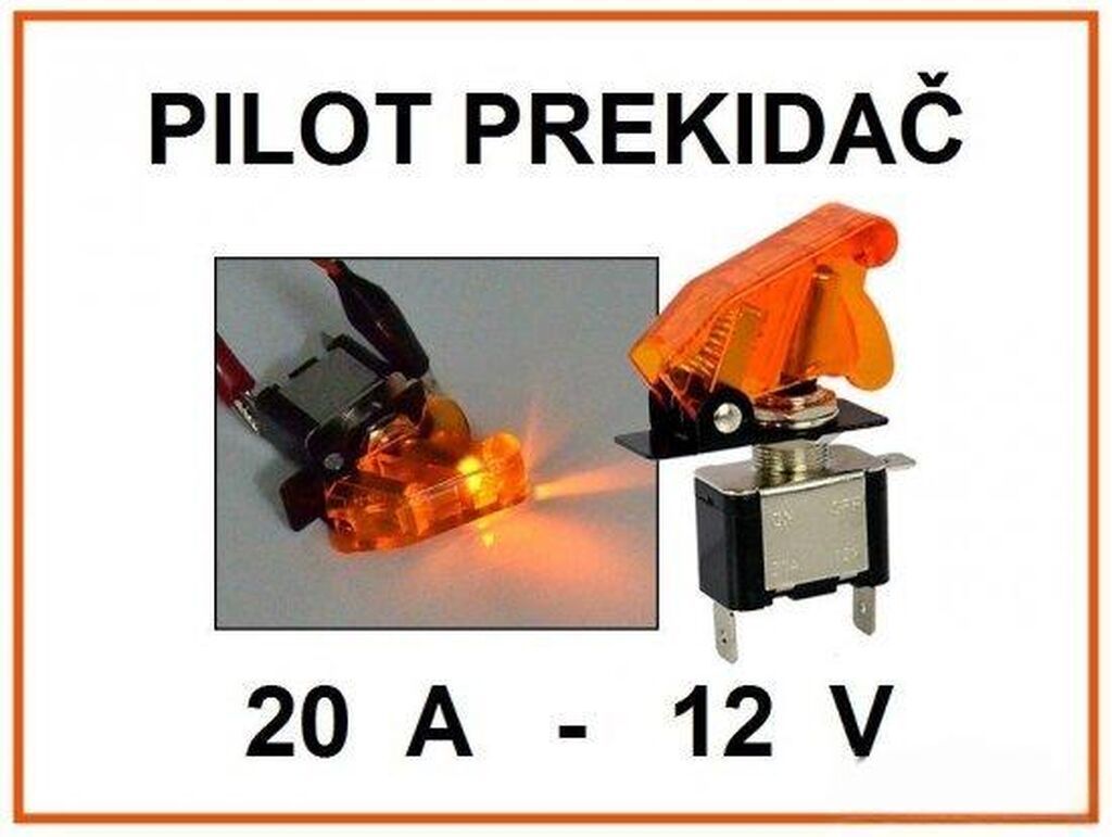 Pilot prekidač (toggle) sa zaštitnim “flip” poklopcem i LED
