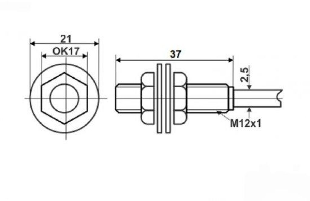 Hall senzor M12, NPN, detekcija 10 mm - Tip: magnetski/Hall prekidač