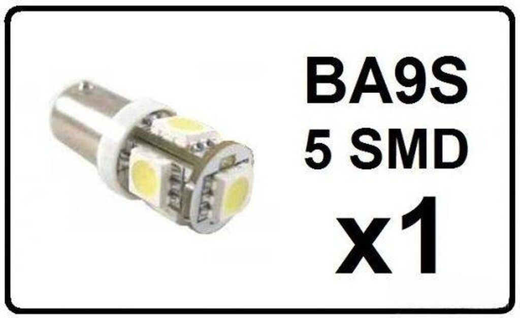 BA9S LED sijalica – 5 SMD čipova (x1) - Tip grla: BA9S - Izvor