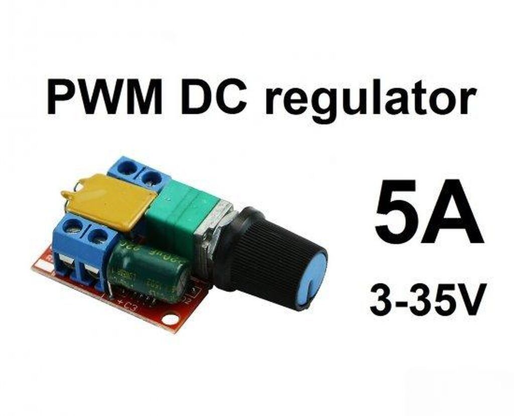 PWM DC regulator 3–35V, 5A Kompaktan PWM kontroler za regulaciju