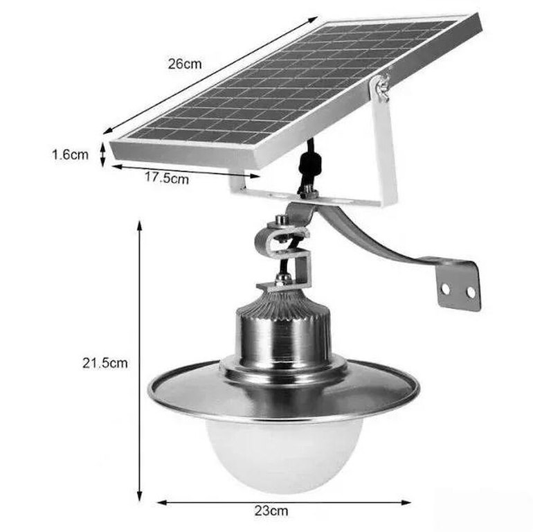 Solarna viseća LED lampa sa spoljnim solarnim panelom i zidnim nosačem