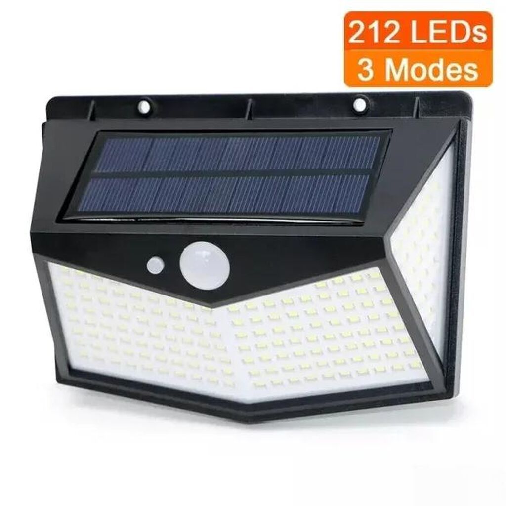 Solarna LED zidna lampa sa senzorom pokreta – 212 LED, 3 režima rada