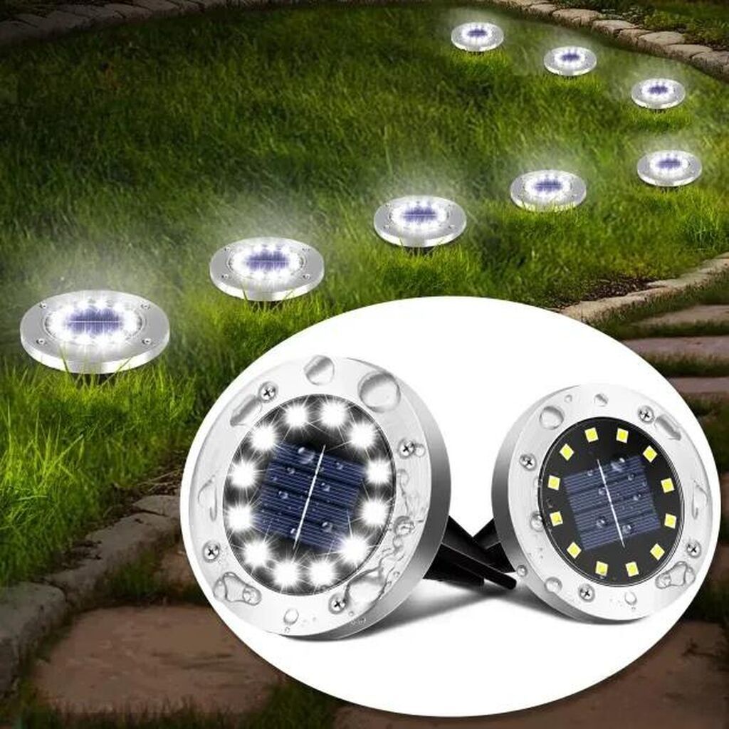Solarne podne baštenske lampe – LED ugradne svetiljke za staze i
