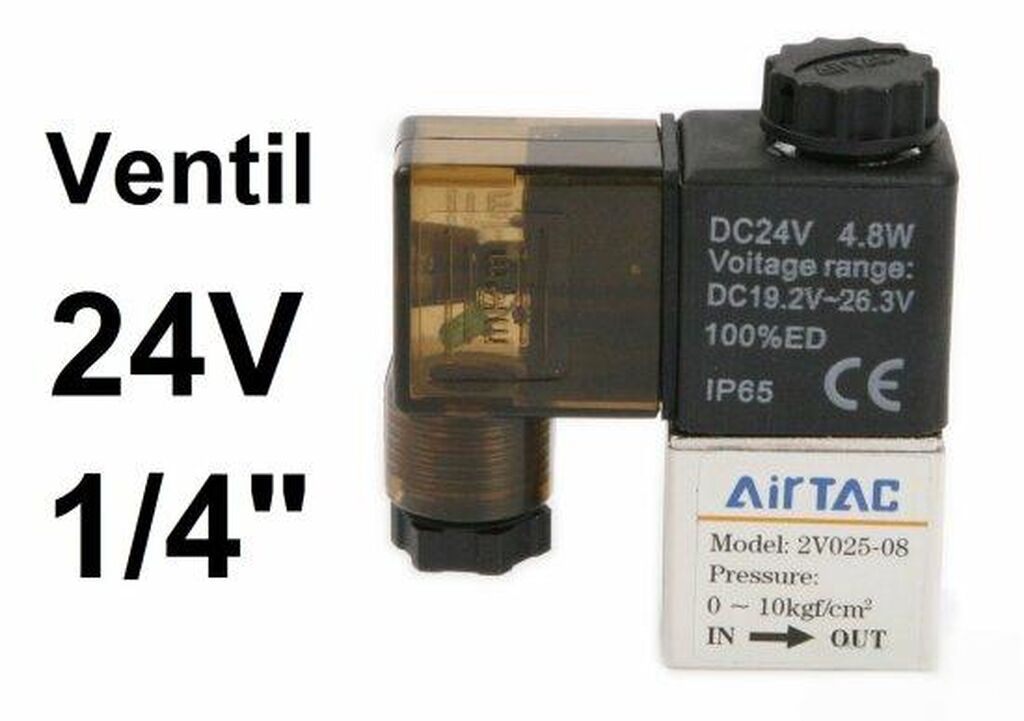 Elektromagnetni ventil AirTAC 2V025-08 - Tip: 2/2 putni solenoidni