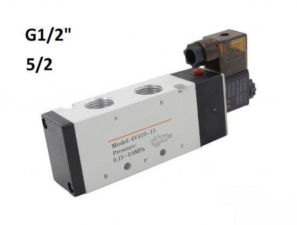 Elektromagnetni pneumatski ventil 5/2, navoj G1/2" - Model: 4V410-15