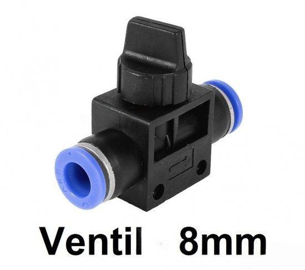 Pneumatski ventil za crevo 8 mm - Tip: ručni zatvarač/regulator