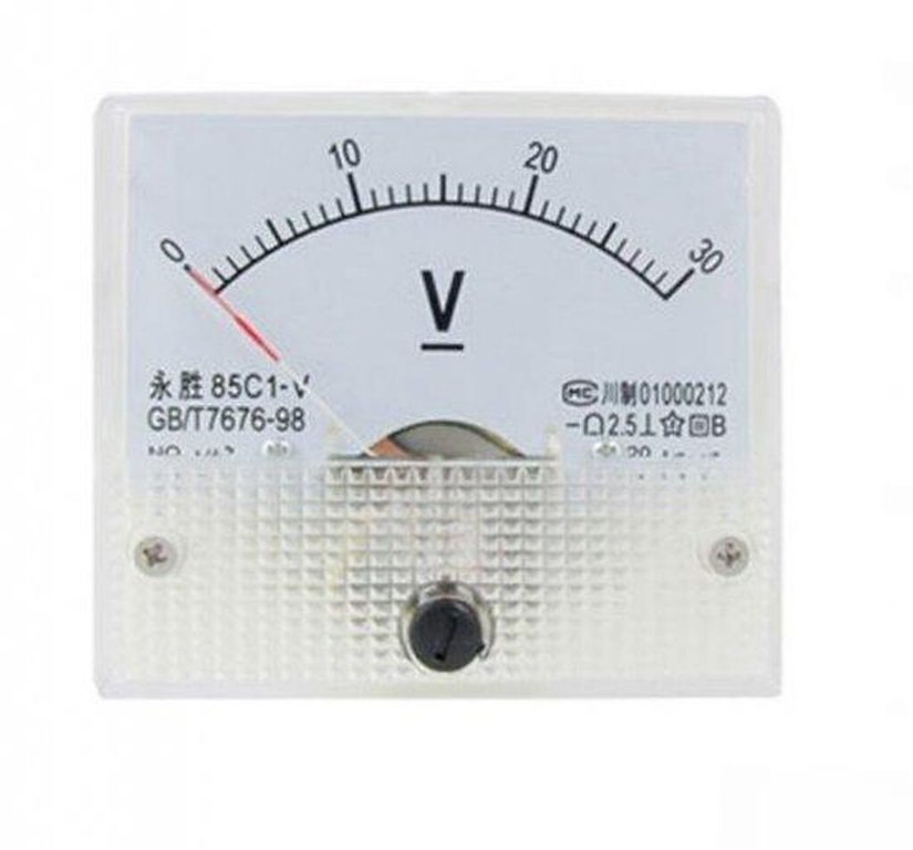 Analogni panel voltmetar 0–30 V DC - Merni opseg: 0–30 V jednosmerno
