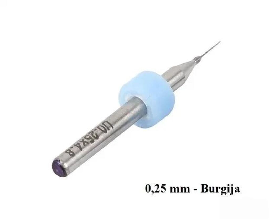 Mikro burgija 0,25 mm – precizna HSS/karbidna spiralna burgija za fine