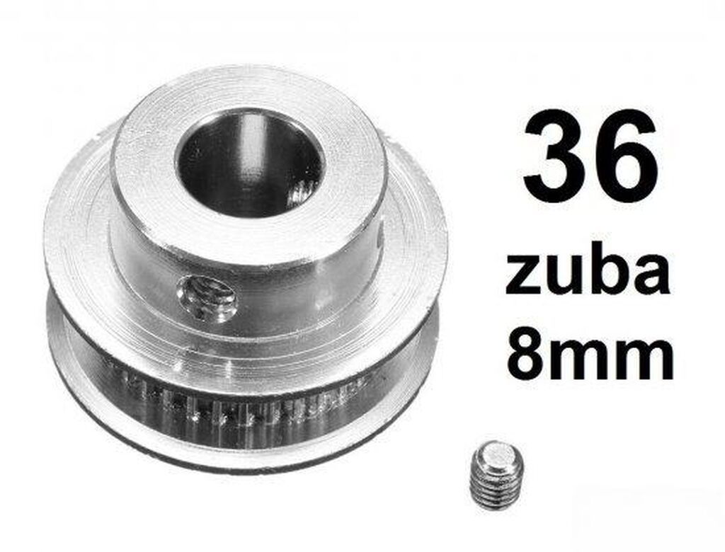 Aluminijumska remenica za zupčasti kaiš – 36 zuba, rupa 8 mm - Tip