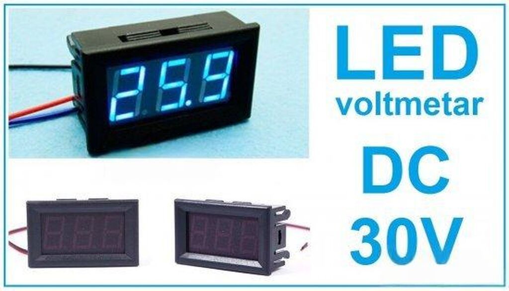 LED digitalni voltmetar – DC do 30V - Opseg merenja: 0–30 V DC -