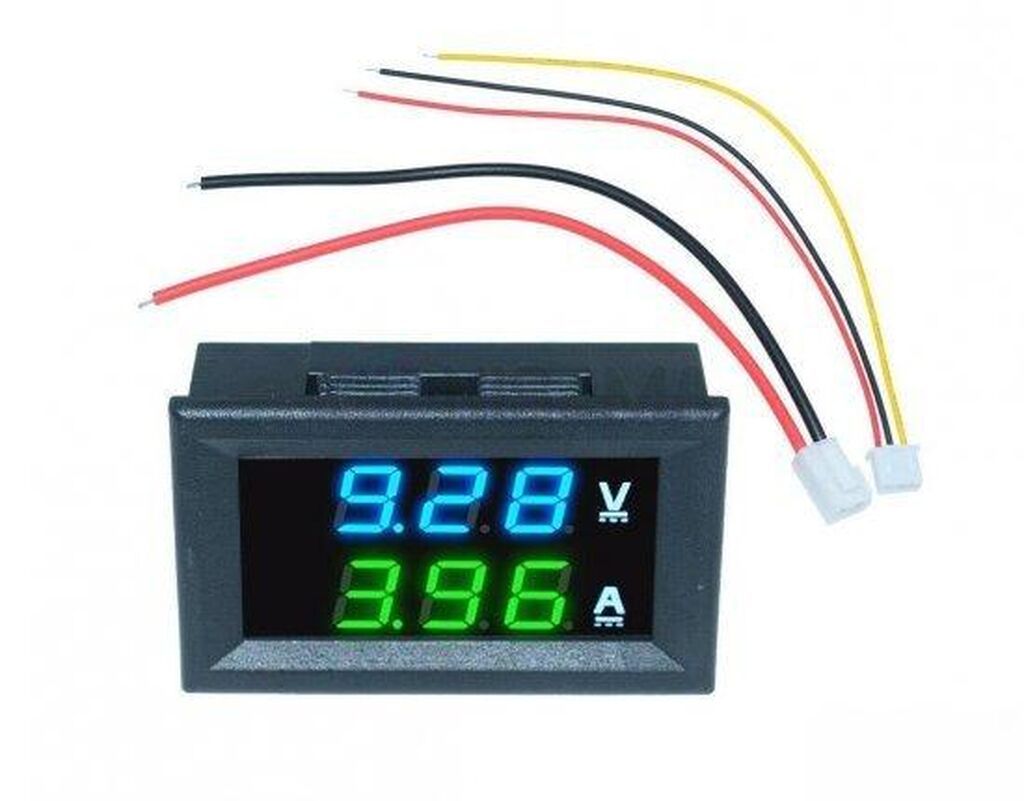 Digitalni DC voltmetar/ampermetar 0–100 V / 0–10 A - Dvoredni LED