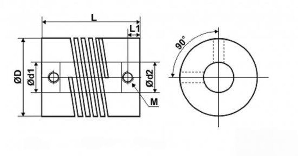 Elastična spojnica 8/12 mm – aluminijumska, spiralno prorezana Opis