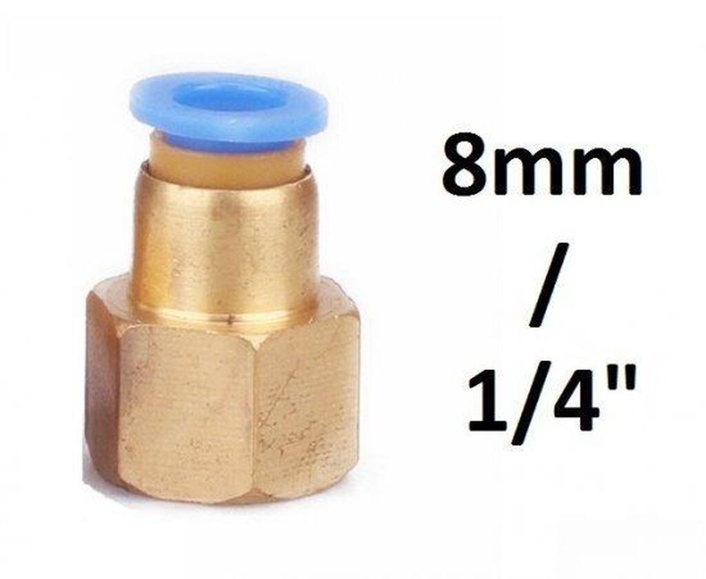 Mesingana pneumatska fitinga – PCF-G, priključak za cev 8 mm / navoj G
