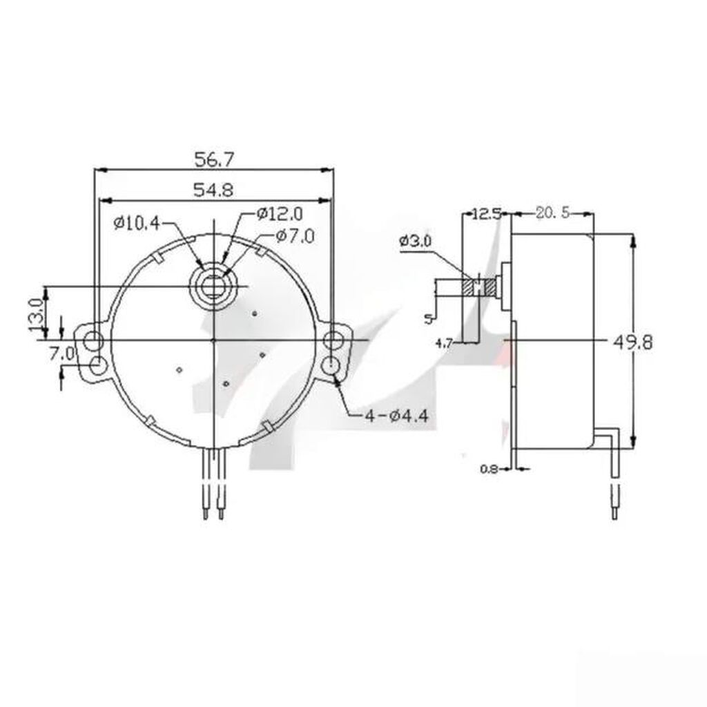 TYC sinhroni motor AC 220–240V, 4W Opis: - Sinhroni motor sa stalnim