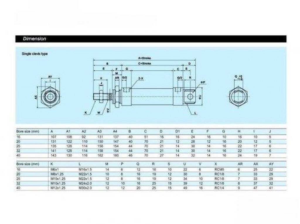 Mini pneumatski cilindar – hod 25 mm - Tip: kompaktni mini cilindar