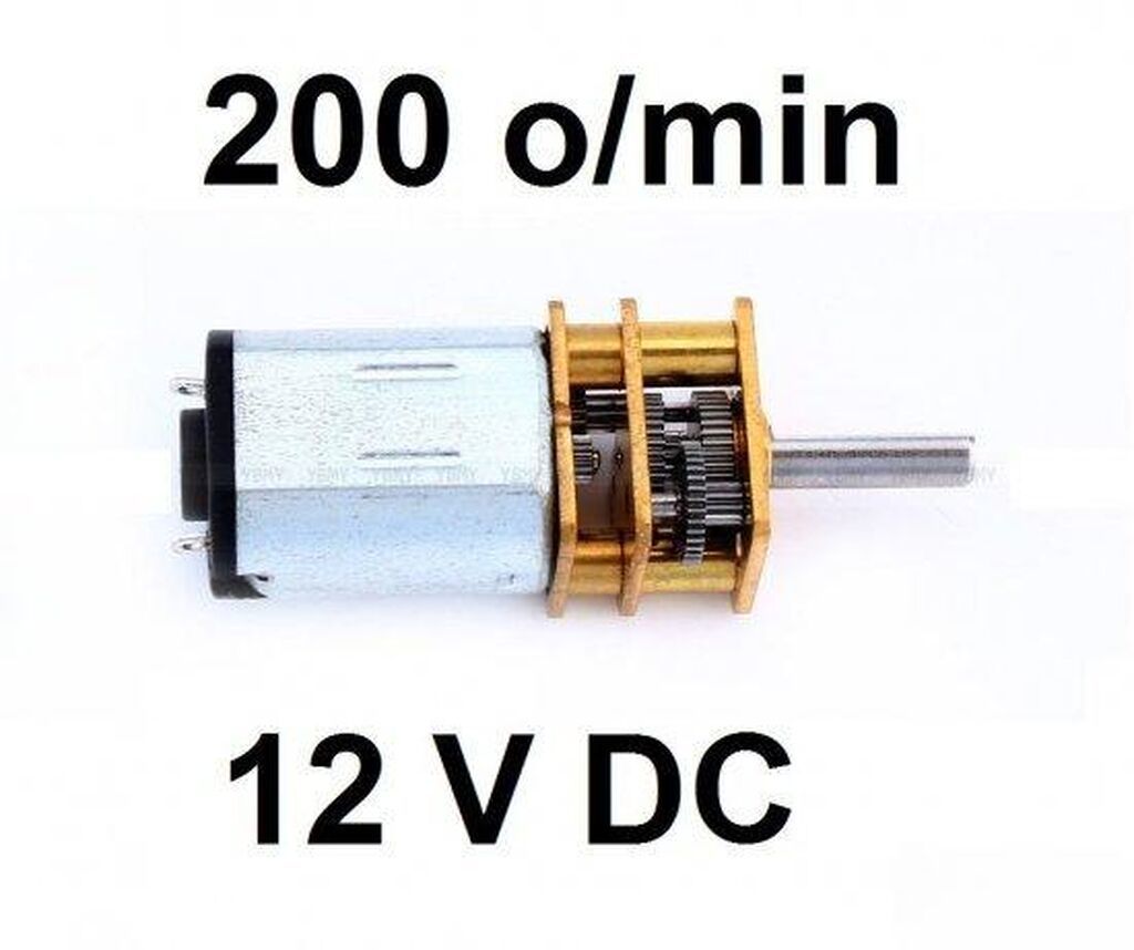 DC motor s planetarnim reduktorom – 12 V, 200 o/min Karakteristike: -