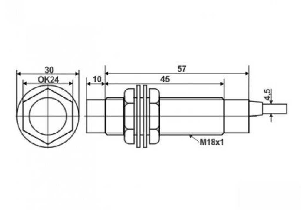 Induktivni senzor približavanja M18, PNP izlaz, domet detekcije 8 mm