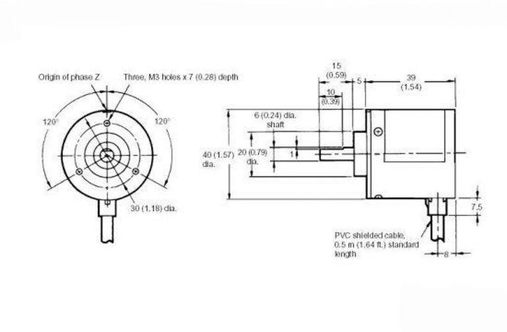 Omron inkrementalni enkoder E6C2-CWZ6C – 600 impulsa/rev - Tip