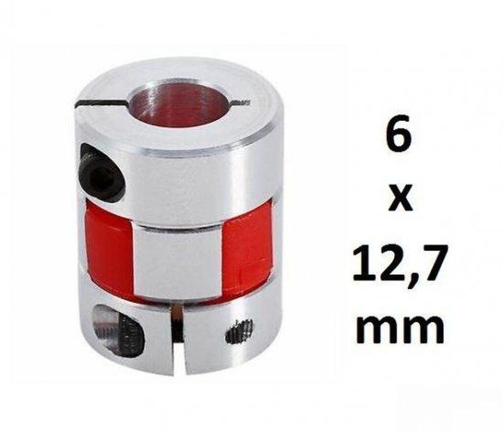 Elastična spojka (jaw coupling) 6 x 12,7 mm Opis: - Tip: elastična