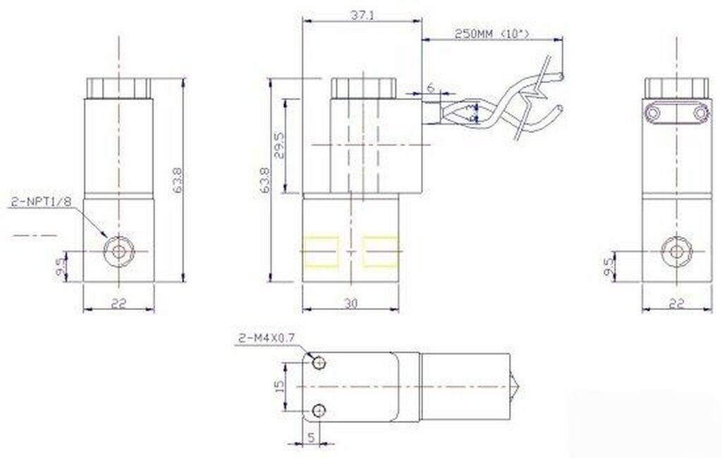 Elektromagnetni ventil 2V025-06, 1/8" Opis: - Tip: 2/2, normalno