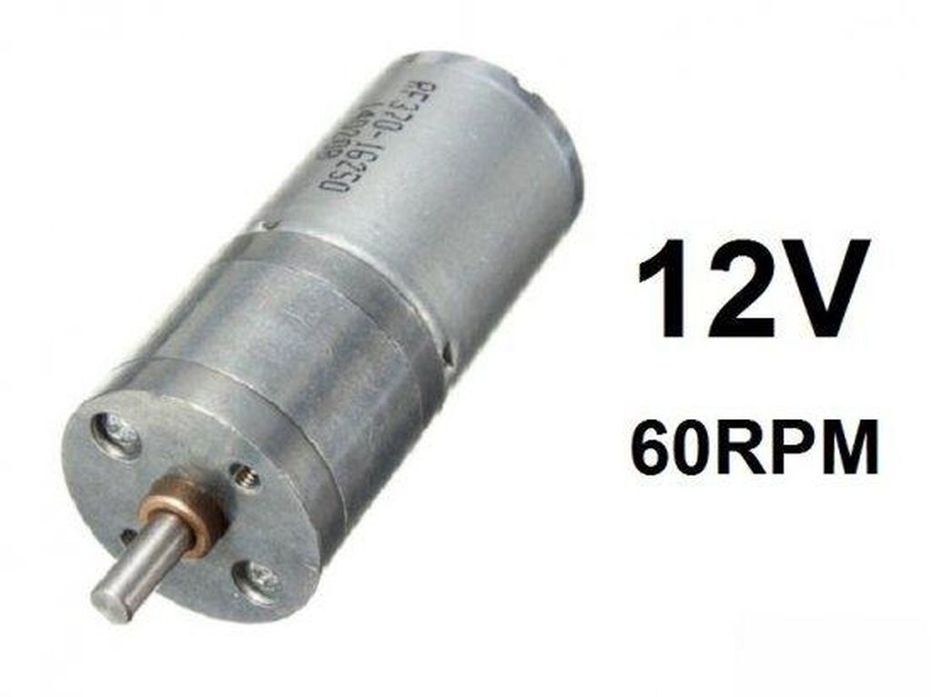 DC reduktor motor 12V, 60 RPM - Napon napajanja: 12 V DC - Brzina