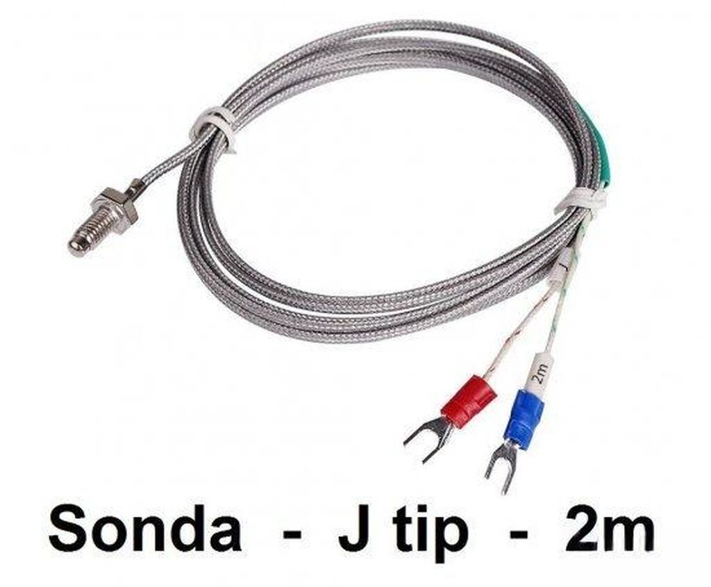 Termopar sonda tip J – 2 m - Tip: J (željezo–konstantan), dvoprovodna