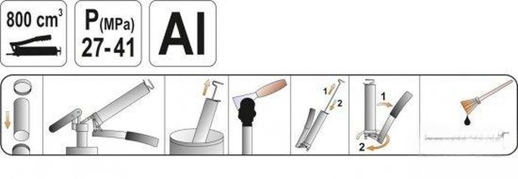 Ručna mazalica YATO YT-07443 – kapacitet 800 cm³ - Profesionalna