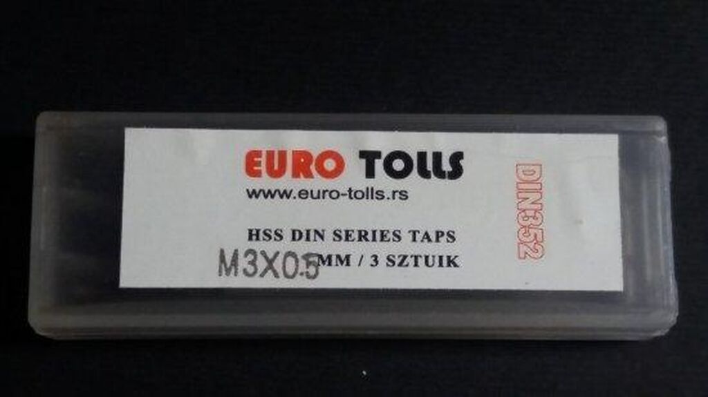Euro Tolls HSS set nareznica – M3 x 0.5, DIN 352 - Tip: ručne