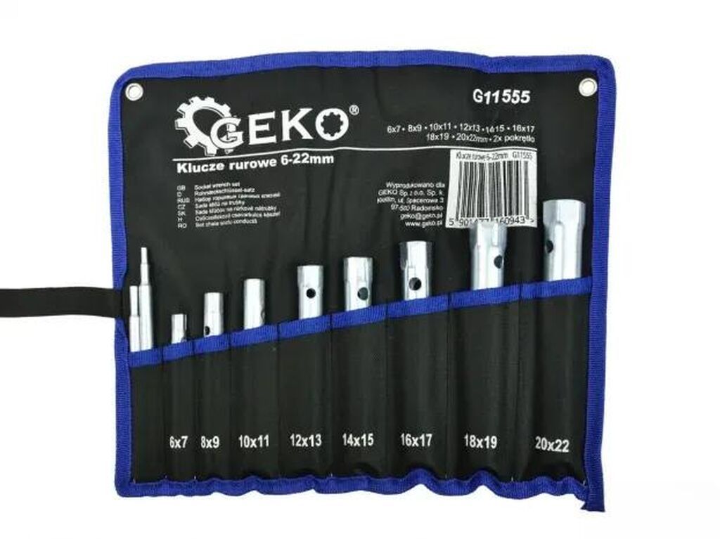 GEKO set cevnih ključeva 6–22 mm, model G11555 - Set dvostrukih