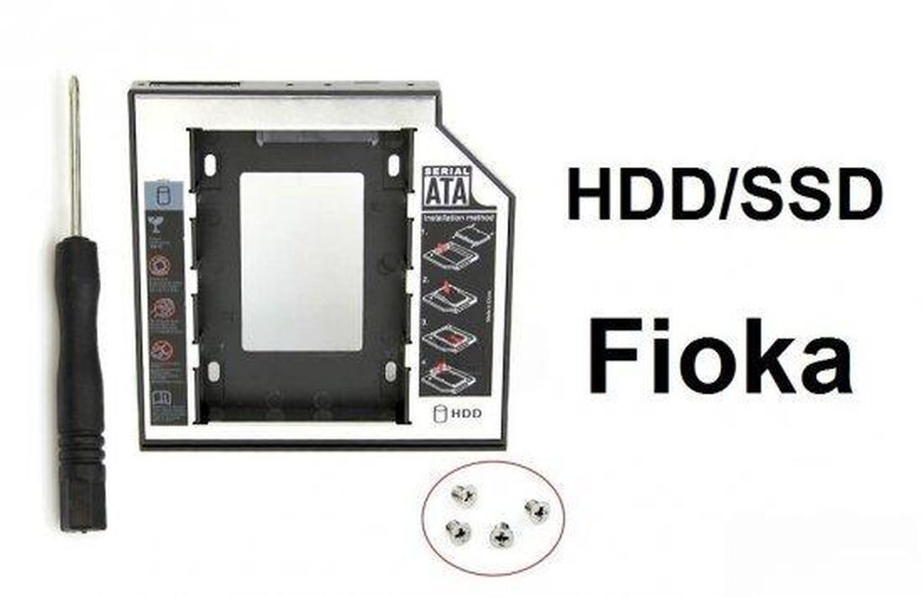 HDD/SSD fioka (Caddy) za ugradnju u mesto optičkog drajva u laptopu -