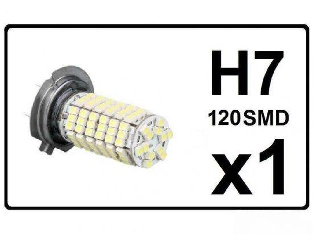 LED auto sijalica H7 – 120 SMD, 1 kom Opis: - H7 LED sijalica sa