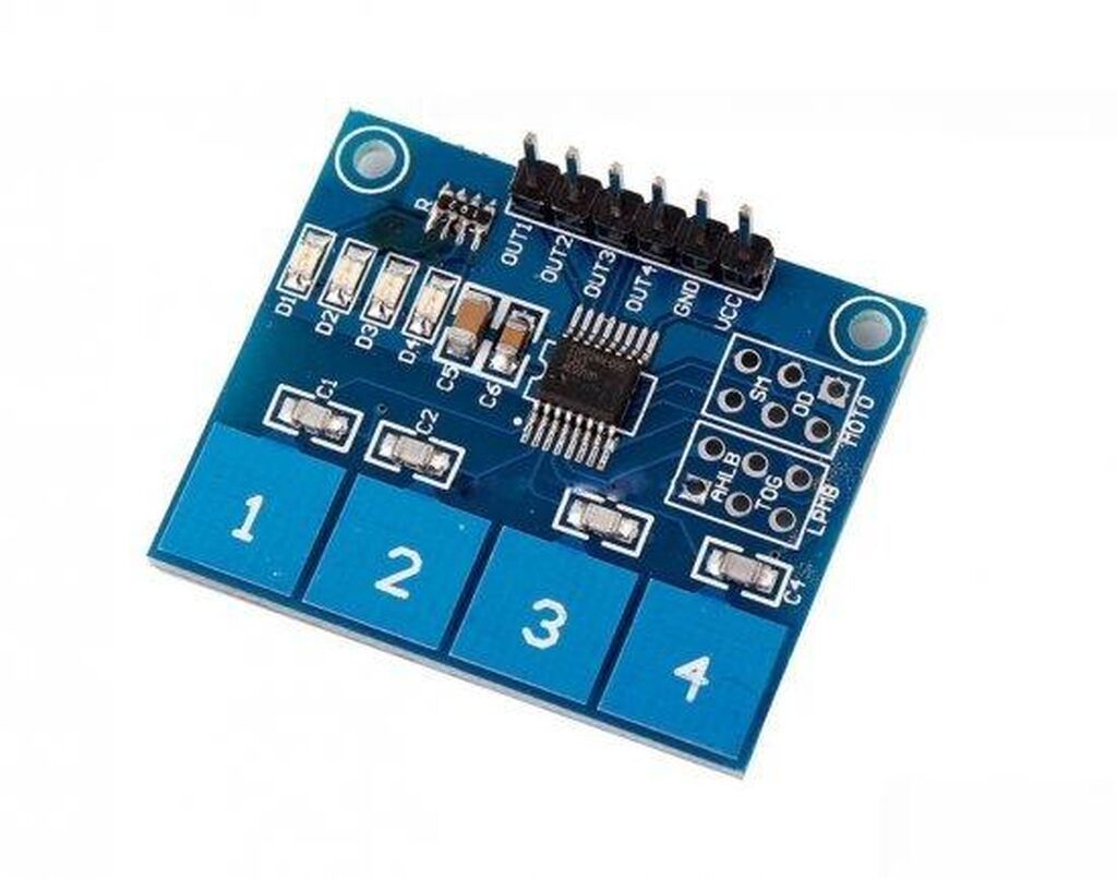 TTP224 kapacitivna tastatura na dodir – 4 kanala Opis: - Modul sa 4