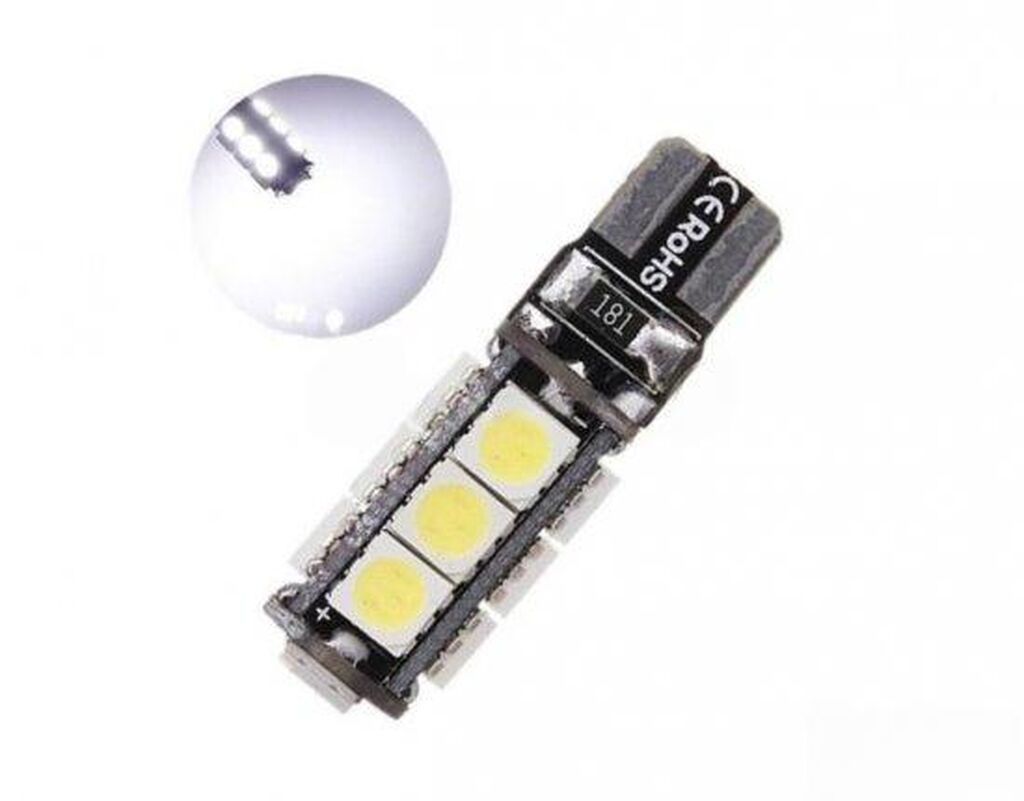 T10 CANBUS LED sijalica – 13 SMD čipova (x1) - Tip grla: T10 (W5W) -