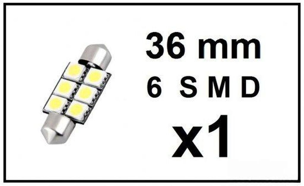 LED auto sijalica – C5W (festoon) 36 mm, 6 SMD, 1 kom Opis: - Tip