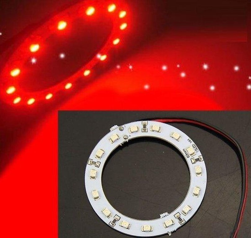 LED “Angel Eyes” prstenovi – crvena boja svetla - Prečnik: 60 mm -